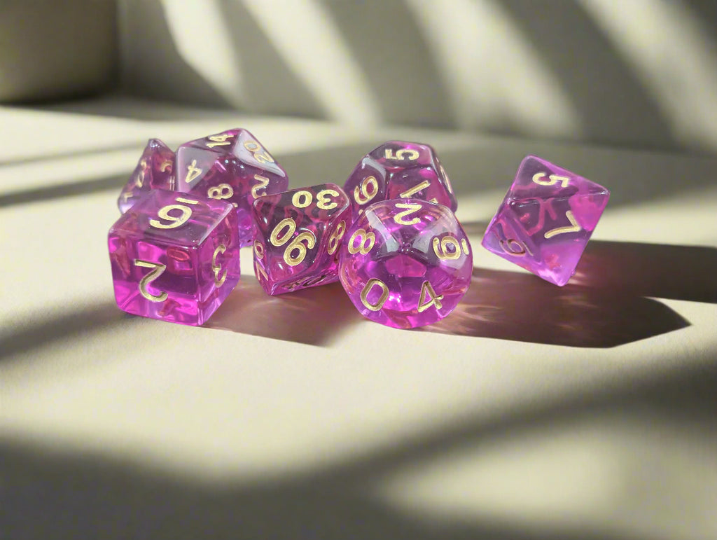 Radiant Rose Translucent Dice Set: D&D Roleplaying Essentials
