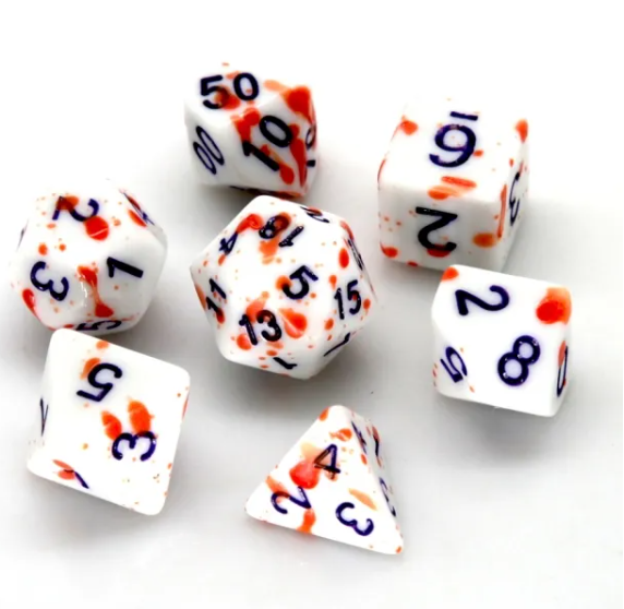 Solar Eclipse: 7-Dice Acrylic DnD Set - Heat Reactive Color Change Dic