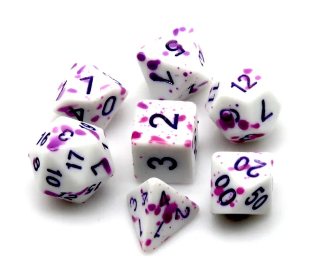 Enchanted Bloom: 7-Dice Acrylic DnD Set - Heat Reactive Color Change D