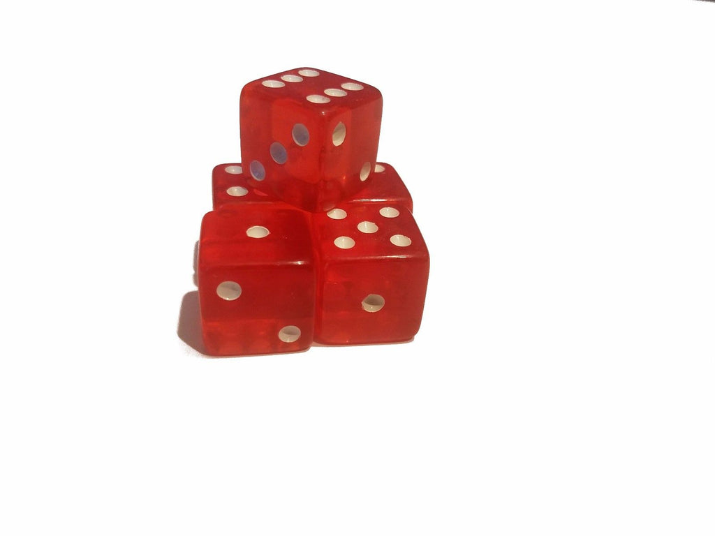 5 BRAND NEW Red DICE 19mm 5 Great DICE Casino PLAY Home Games Crafts B