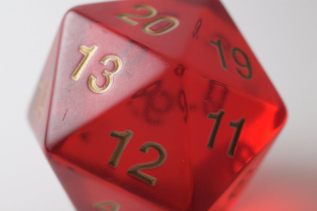 NEW 55mm Transparent Ruby Red Giant Jumbo Large D20 Life Counter Dice
