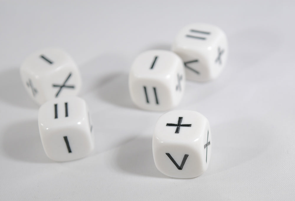 Math Operators Dice +-x = Kids Math Dice Game Addition Multi
