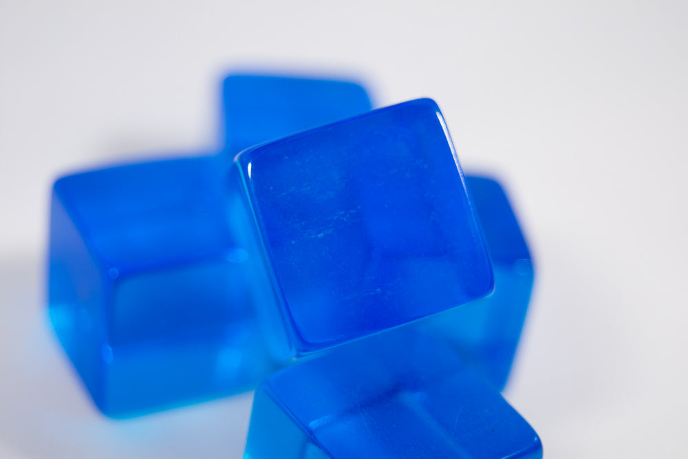 Blank Translucent Blue Dice / Counting Cubes 16mm D6 Square RPG Gaming
