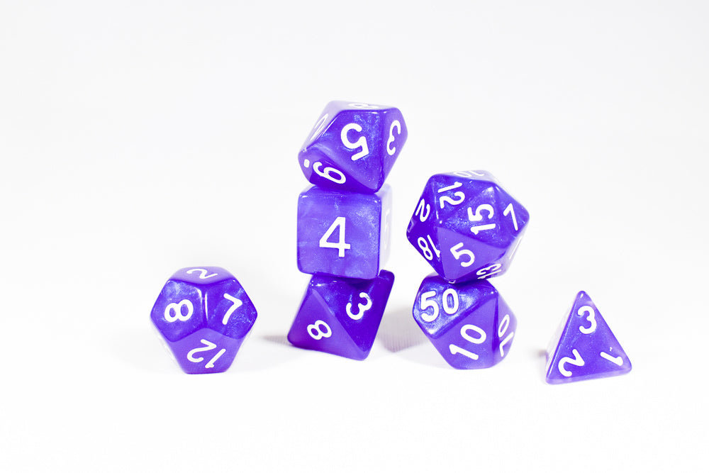 Purple Moonstone Dice Set | Purple Polyhedral Dice