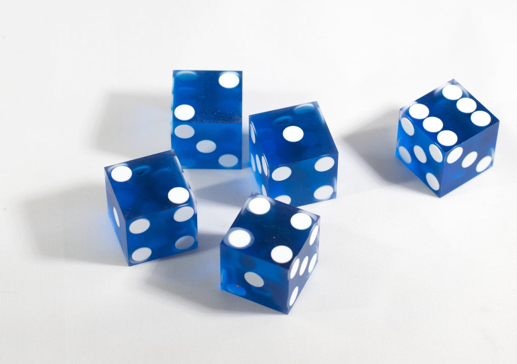 Dark Blue Casino Dice d6 19mm Razor Edge No Serial Numbers or Names Cl