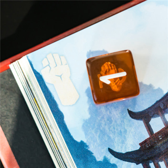 Monk (Fist) Clear Golden Dice w/ Golden Fist 7-Dice Set Rpg